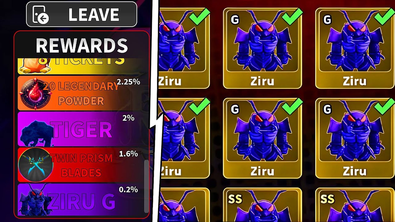 Can I Get Full G Rank Ziru Team From AFK In Solo Leveling || Roblox ...