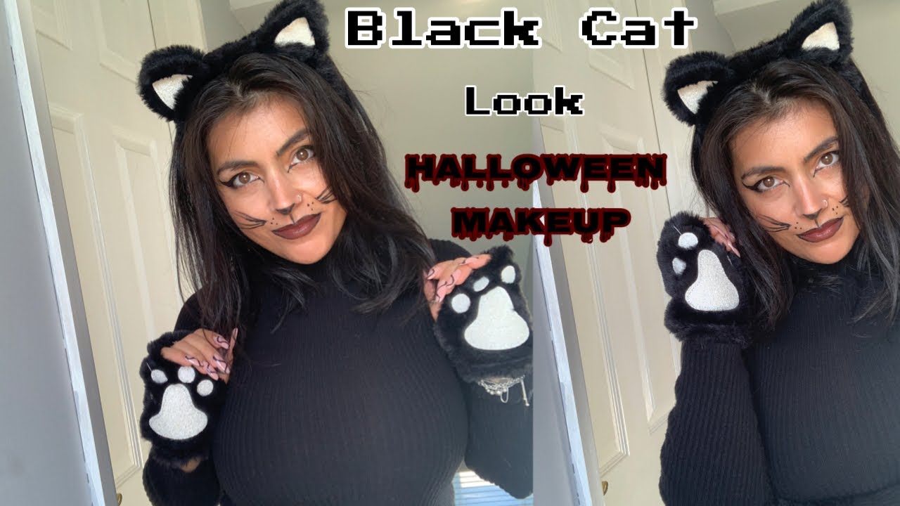 Halloween Makeup | Quick and Easy Black Cat look - YouTube
