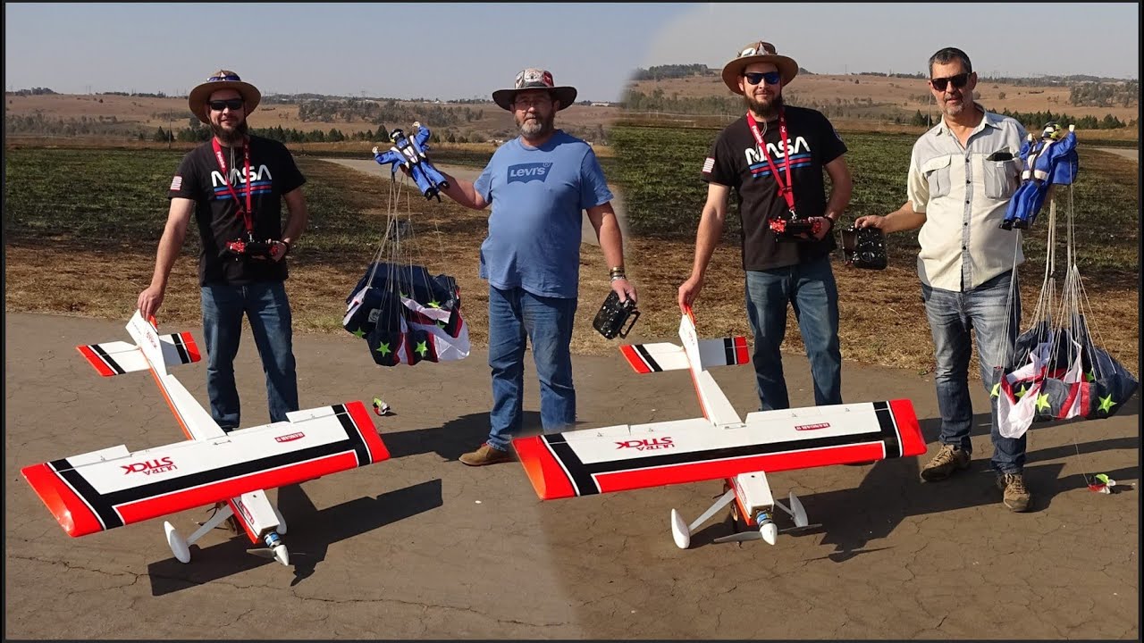 3x RC Parachute drops at IRF, by Sherwin and Francois. Pilot is ...
