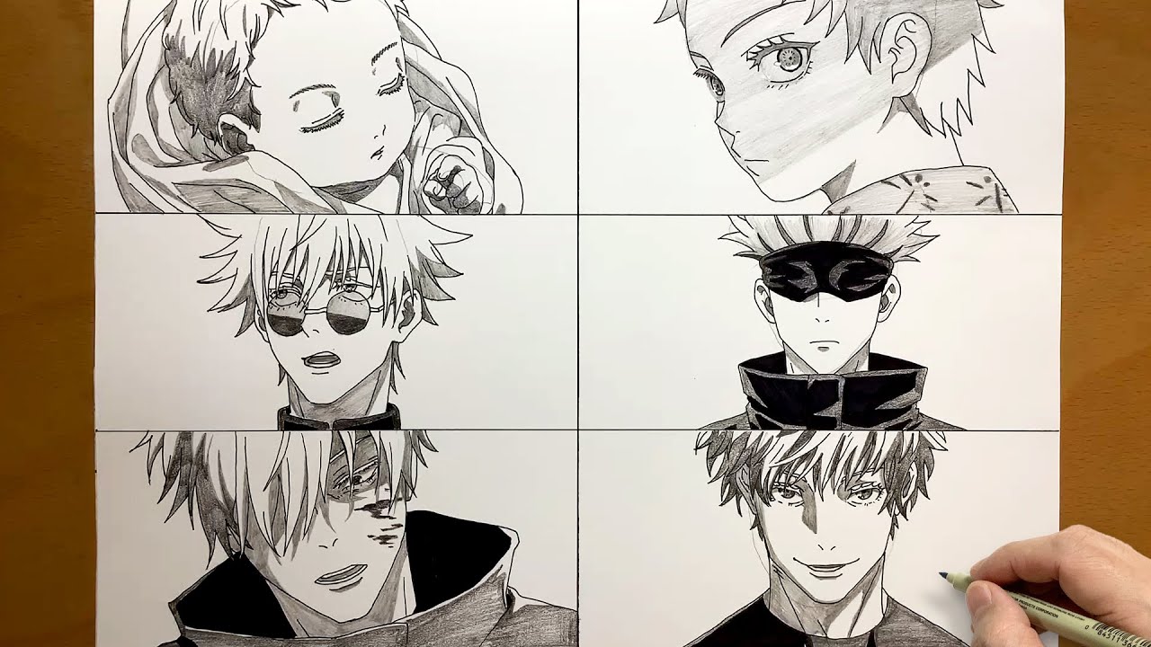 How to Draw Evolution of Gojo Satoru: 6 Different Eras of Jujutsu ...
