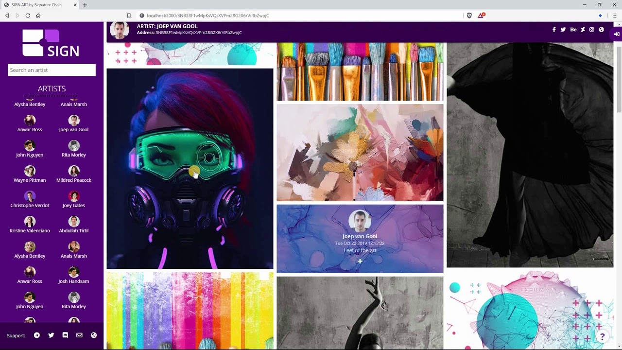UI Demo of upcoming SIGN Art Webapp - YouTube