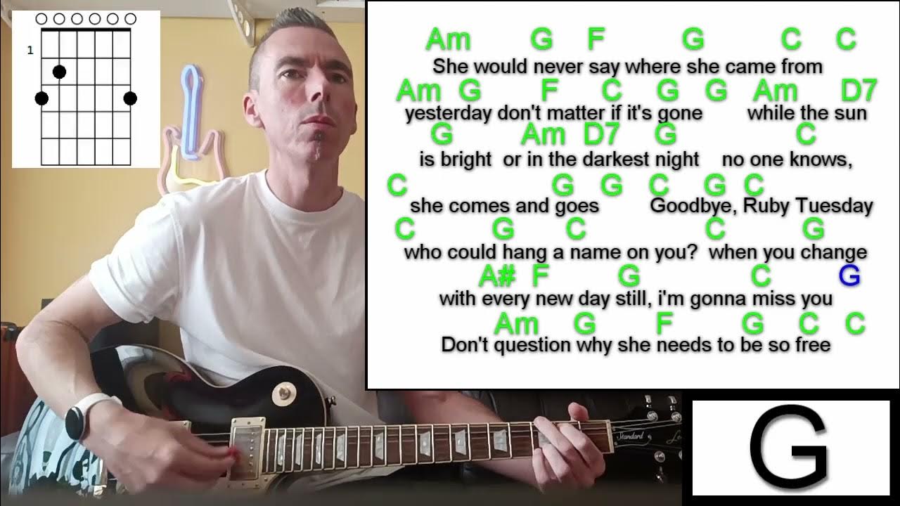 Ruby Tuesday - The Rolling Stones / Guitar Lesson / Cover - YouTube