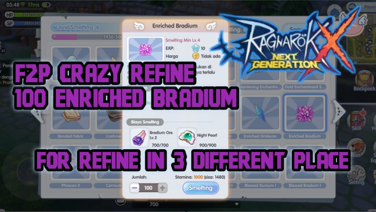 [ROX] 100 ENRICHED BRADIUM STONE FOR REFINE RAGNAROK X NEXT GENERATION ...