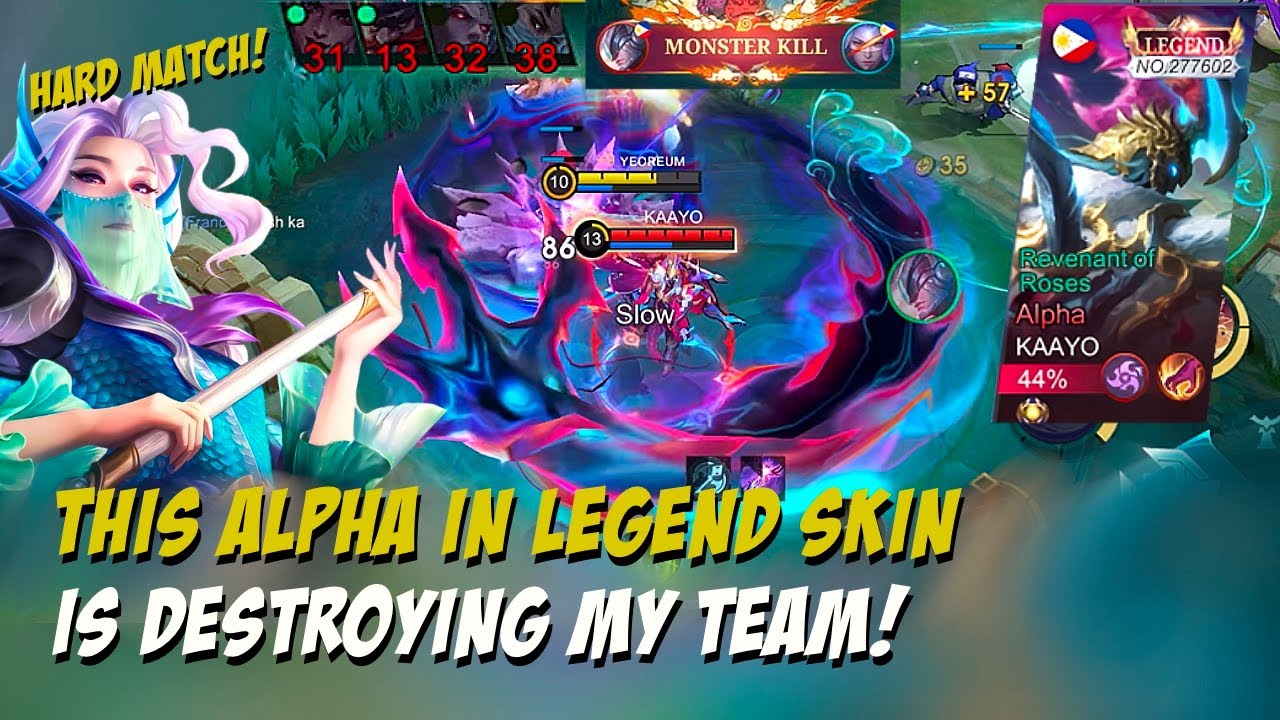 😱 THIS ALPHA IN LEGEND SKIN IS DESTROYING MY TEAM! - MOBILE LEGENDS ...