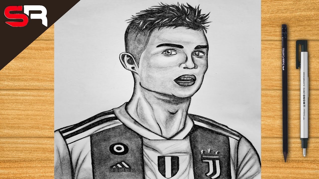How to draw Cristiano Ronaldo CR7 step by step|Line Art - YouTube