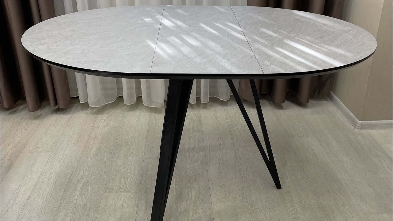 Круглий розкладний стіл (EGGER F234 ST76 Сланець Сківаро світло сірий ...