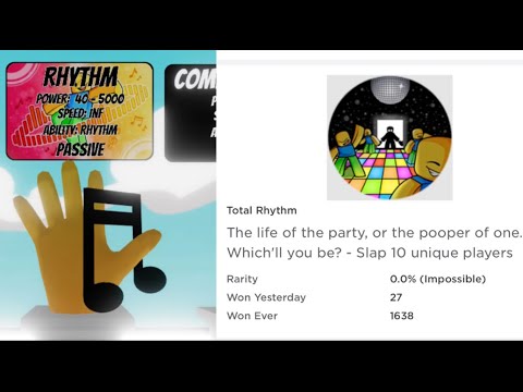 NEW RHYTHM GLOVE/ TOTAL RHYTHM BADGE (How to get + showcase) | Slap ...