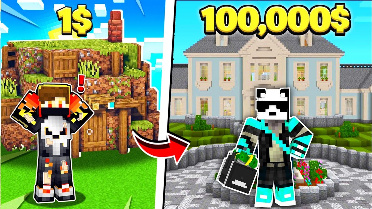 Noob vs Pro: $1 to $100000 House Build Battle in Minecraft - YouTube