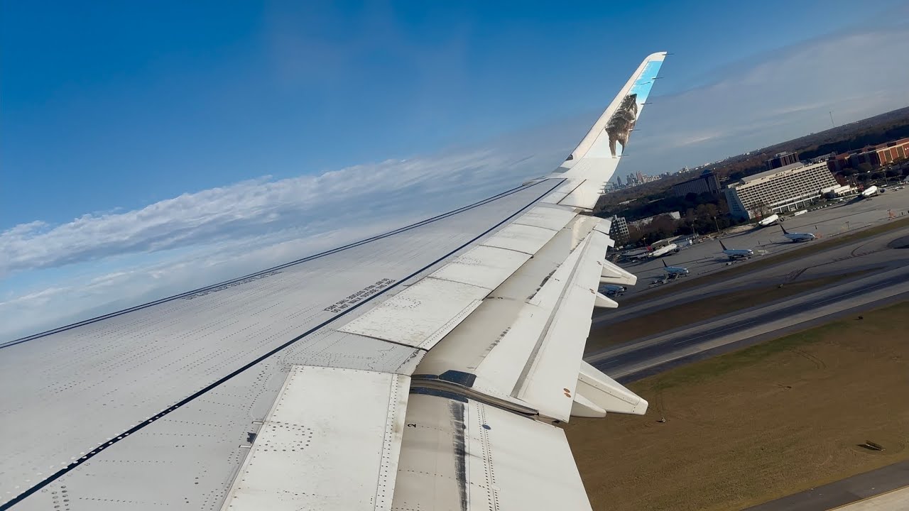 4K | Frontier Airlines Airbus A321-200 (N719FR) Sunny Morning Atlanta ...