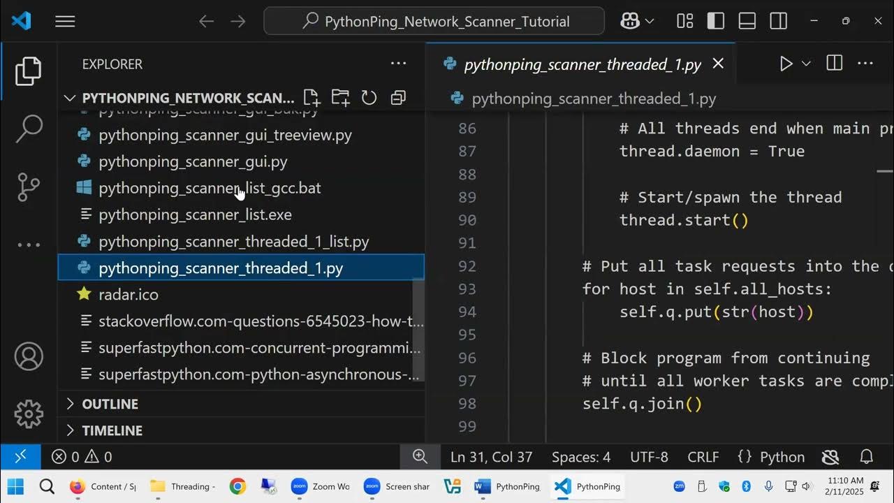 Wk05 PythonPing Network Scanner Threaded - YouTube
