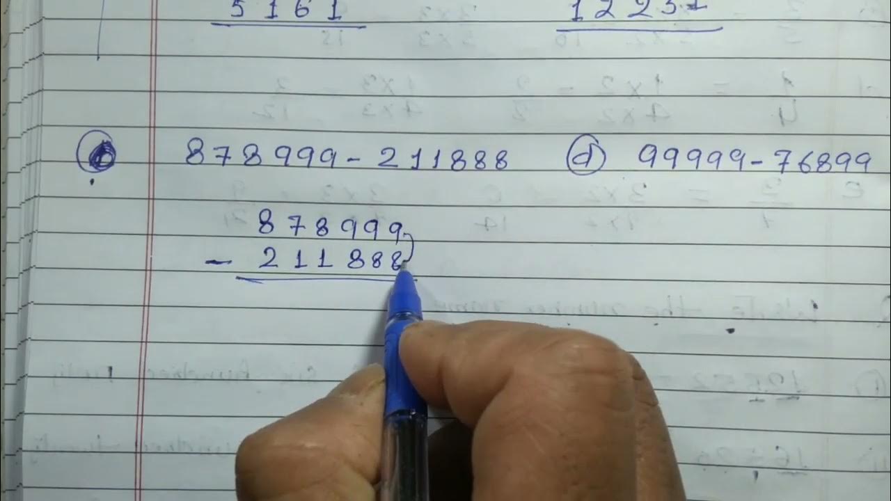 Write in column form and find the difference - YouTube