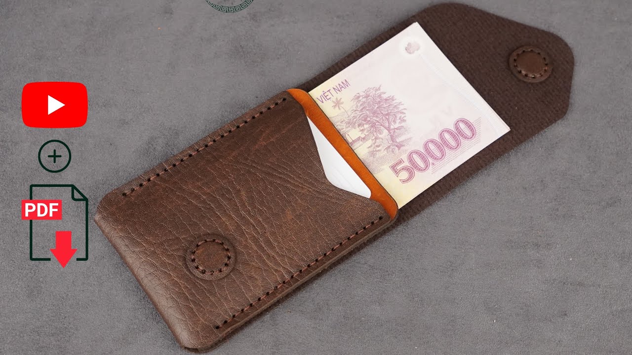 Leather wallet with magnets PDF download digital file - YouTube