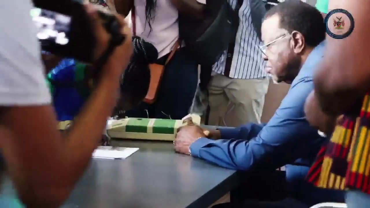 President Hage G. Geingob & First Lady Monica Geingos cast their votes ...