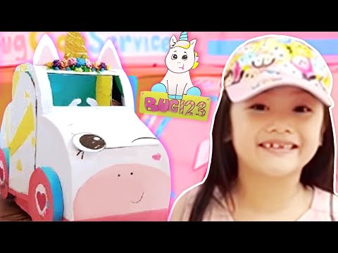 Unicorn Car Wash Gas Station Boxfort Tent | Being a Good Sport