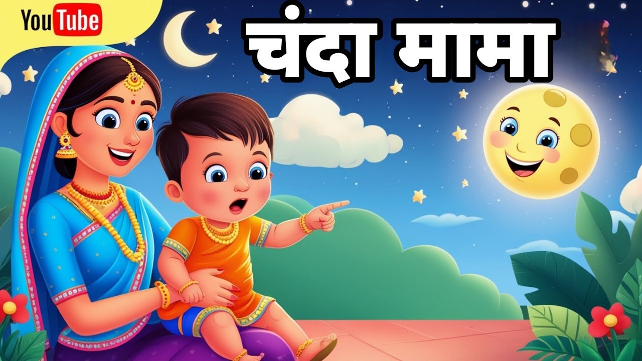 Chanda Mama| चंदा मामा| #kidsvideo #nurseryrhymes #cartoon - YouTube