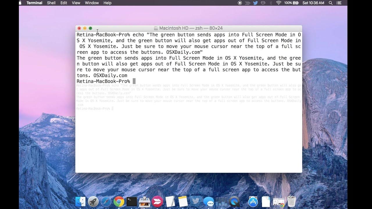 How to Exit Full Screen App Mode in OS X Yosemite - YouTube