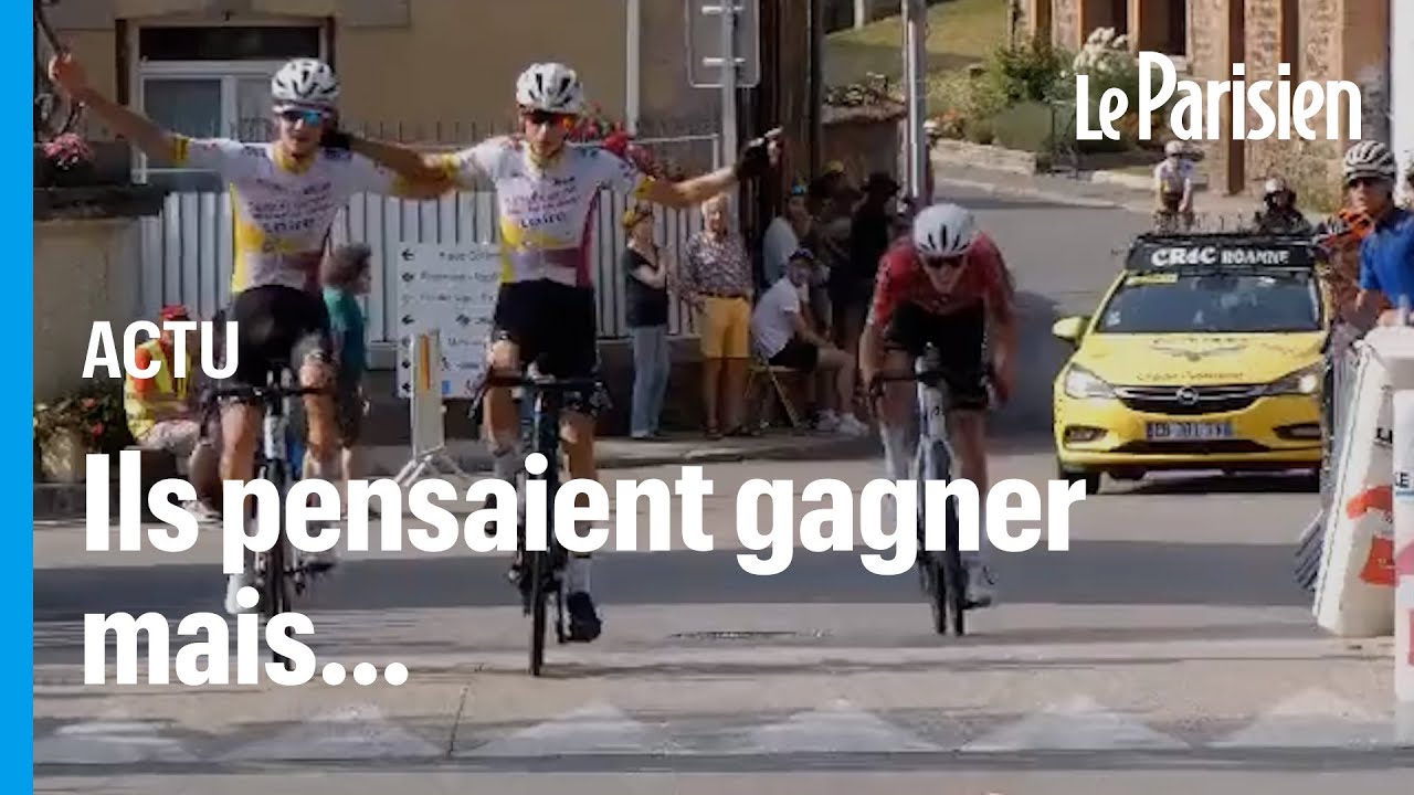 Deux coureurs célèbrent leur victoire... mais se font doubler sur la ...