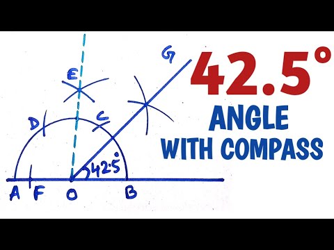 How to construct 42.5 degree angle with compass........ - YouTube