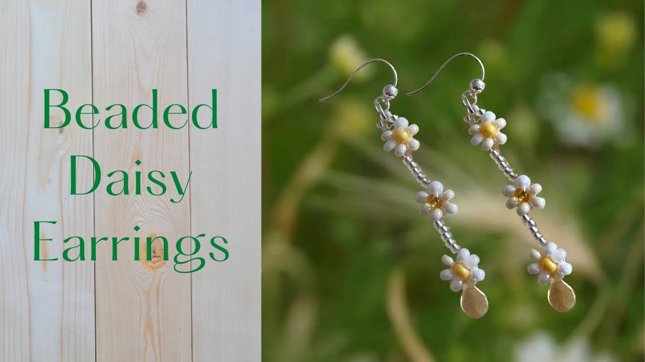 beaded 🌼 daisy chain 💛 earrings tutorial - YouTube