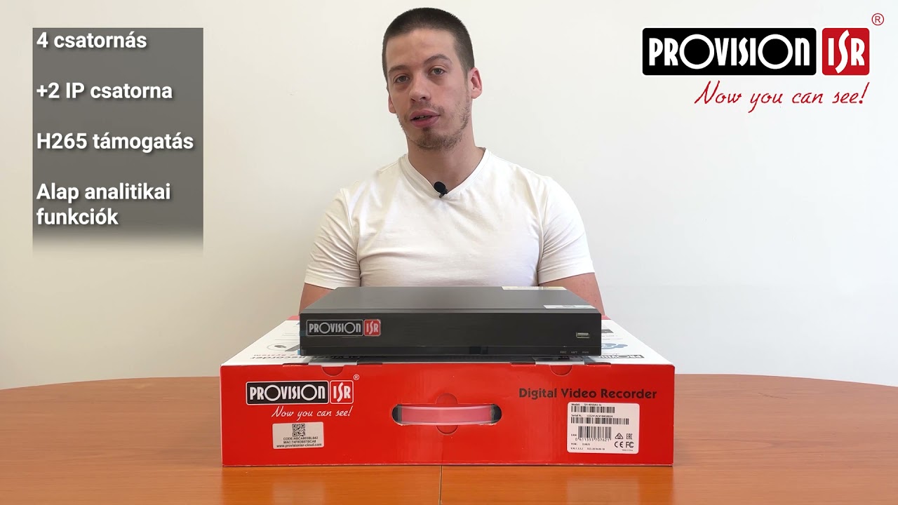 PR-SH4050A55L PROVISION DVR, 4-csatornás, 4MP Lite, asztali hibrid AHD ...