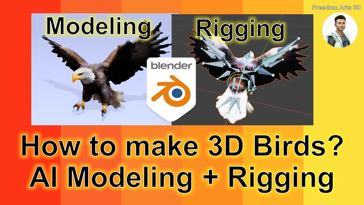 Birds AI 3D Modeling + Rigging | Blender 4.1 | Full Tutorial - YouTube