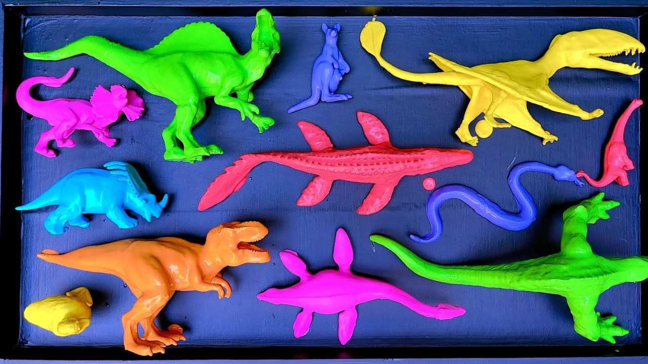 clean up the muddy animals of jurassic world velociraptor, tirex ...