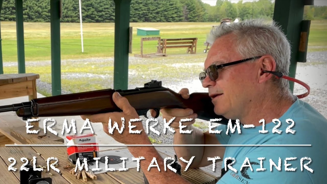Erma Werke EM-122 22lr M1 carbine military trainer, at the range - YouTube