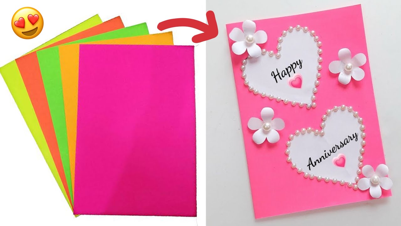 DIY Anniversary Card for parents | anniversary card making | Easy ...