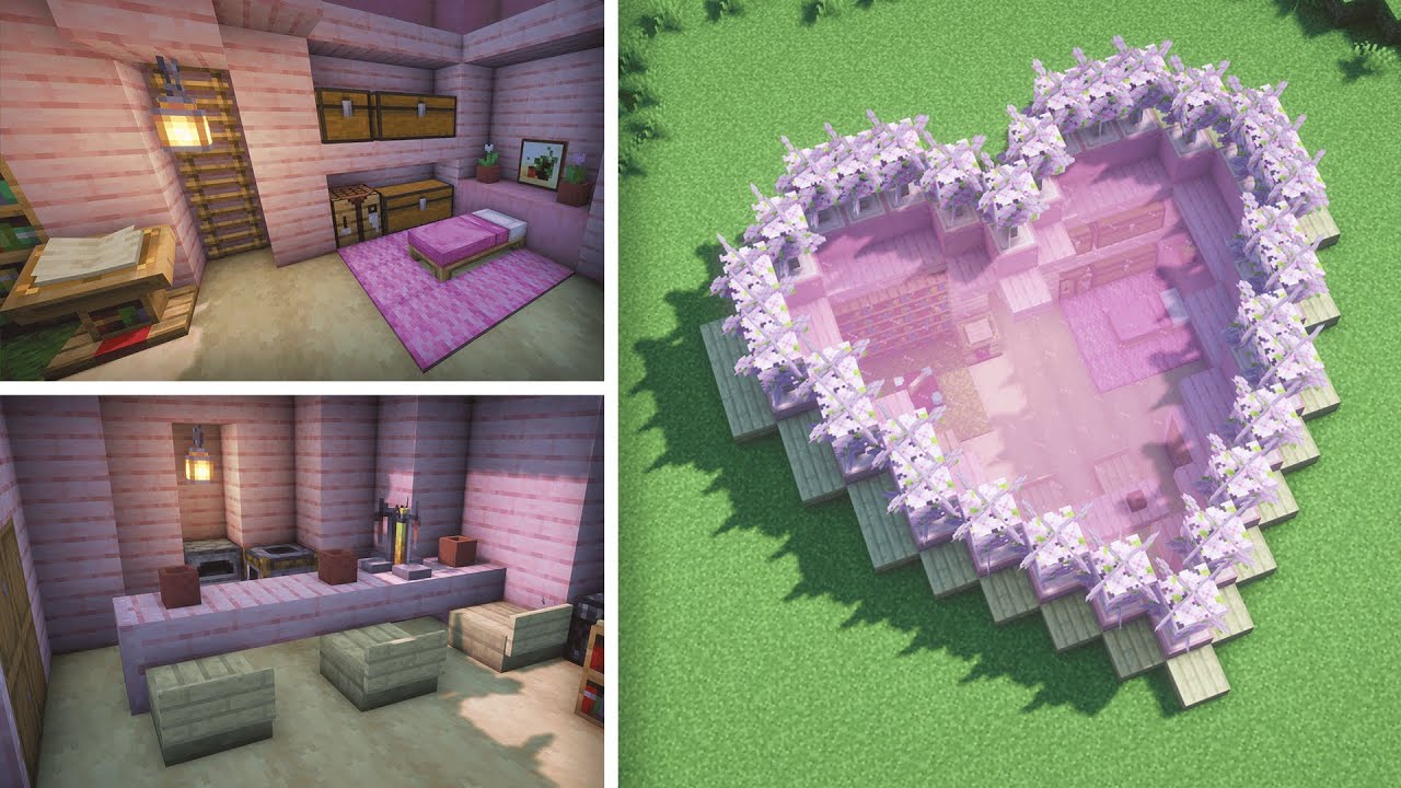 [Minecraft Tutorial] 🩷 Heart Shaped Underground House for Valentine's ...