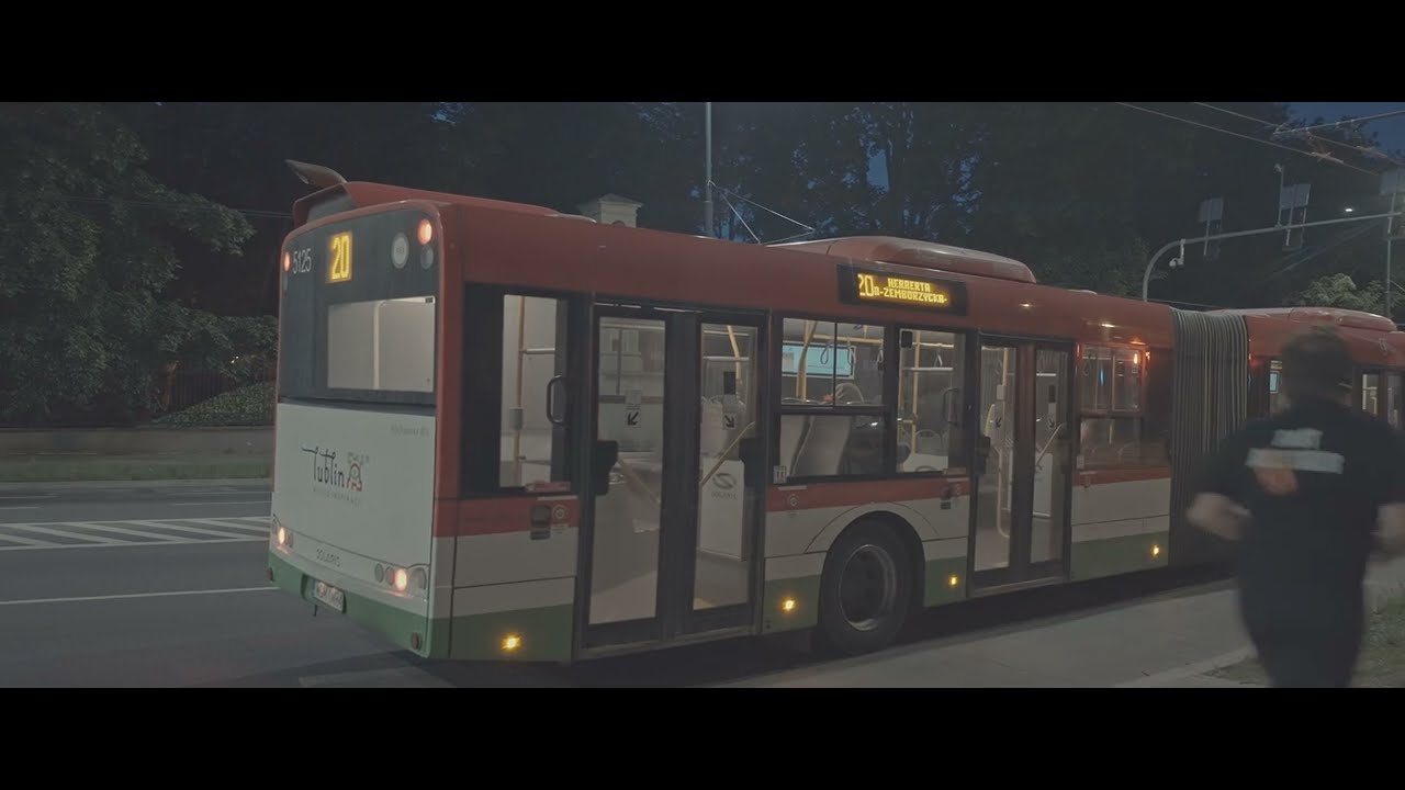 Poland, Lublin, KUL 02 bus stop @ night - YouTube