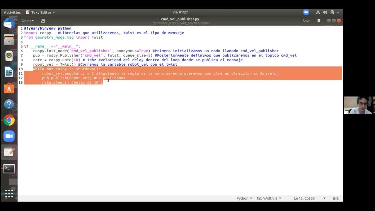 Cmd_vel publisher python - YouTube