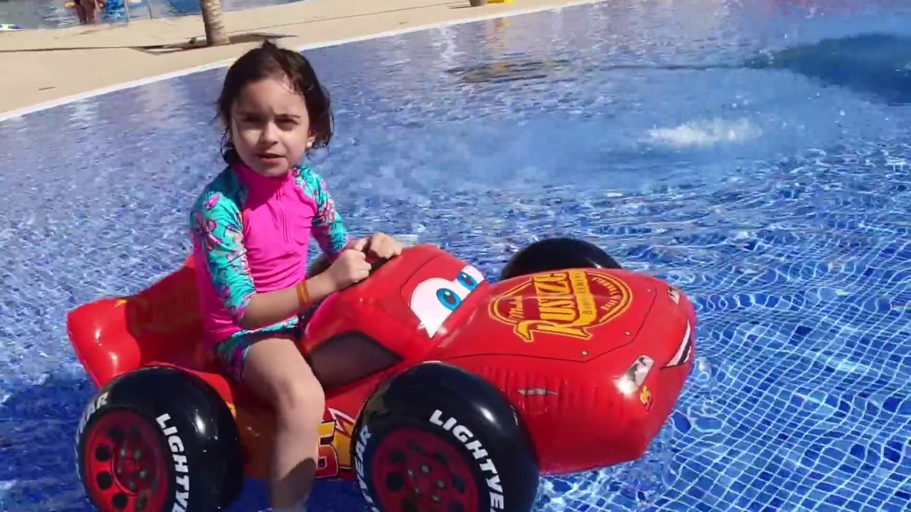 Kids Red car Ride On water Slide - YouTube