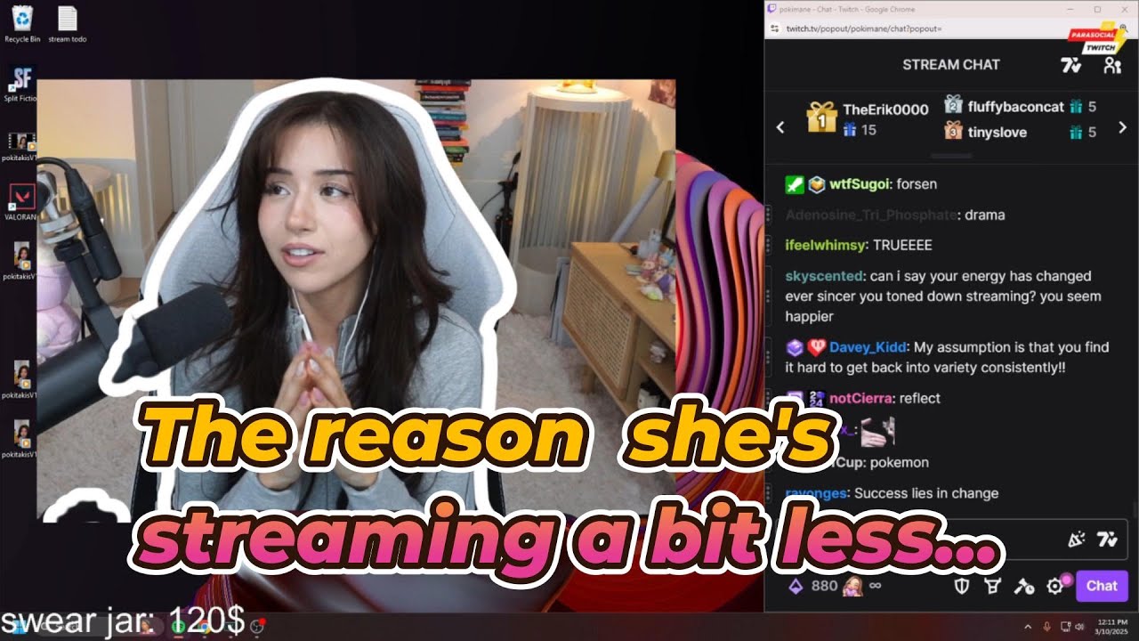 Poki explained the reason why she stream a bit less than before - YouTube