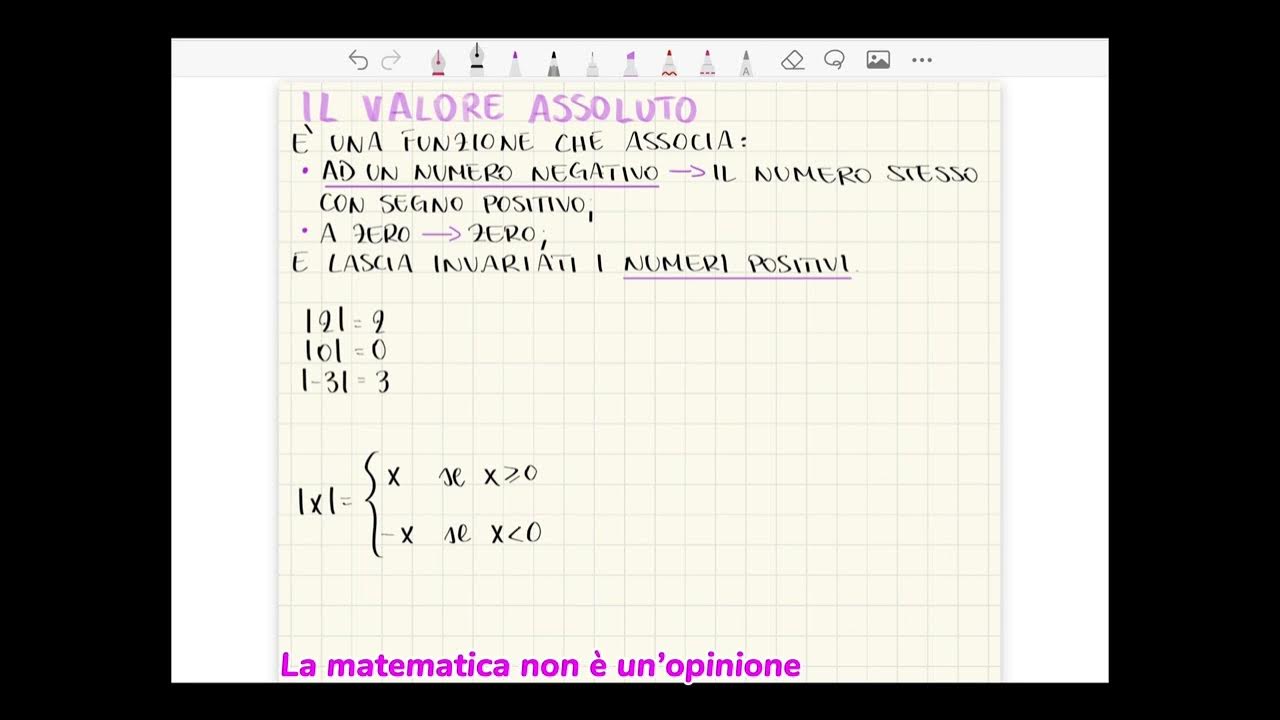 LEZIONE 01 - IL VALORE ASSOLUTO: definizione e proprietà - YouTube