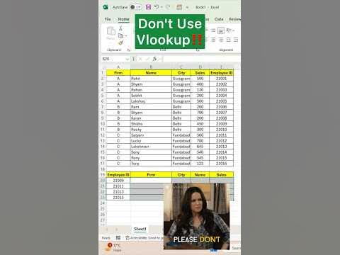 Don't Use Vlookup in Excel ! Instead Use Index Match Function in Excel #shorts - YouTube