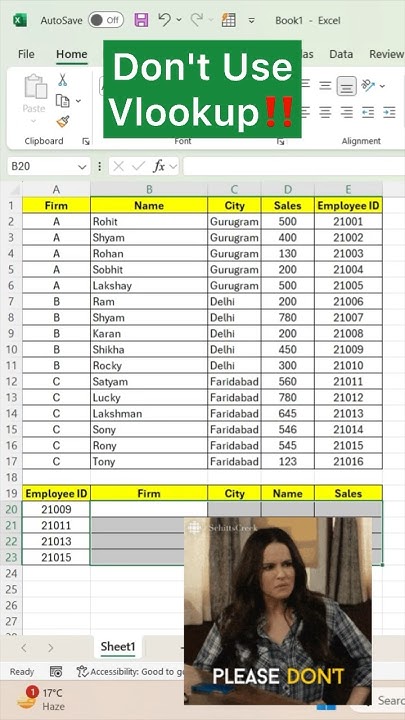 Don't Use Vlookup in Excel ! Instead Use Index Match Function in Excel #shorts - YouTube