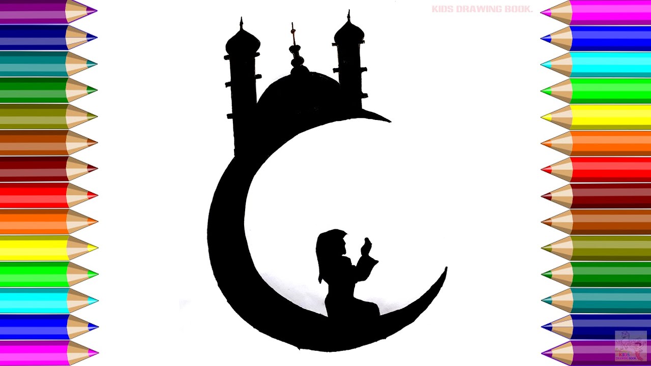 KIDS DRAWING BOOK! HOW TO DRAW EID FESTIVAL! EID UL FITR DRAWING! EID ...