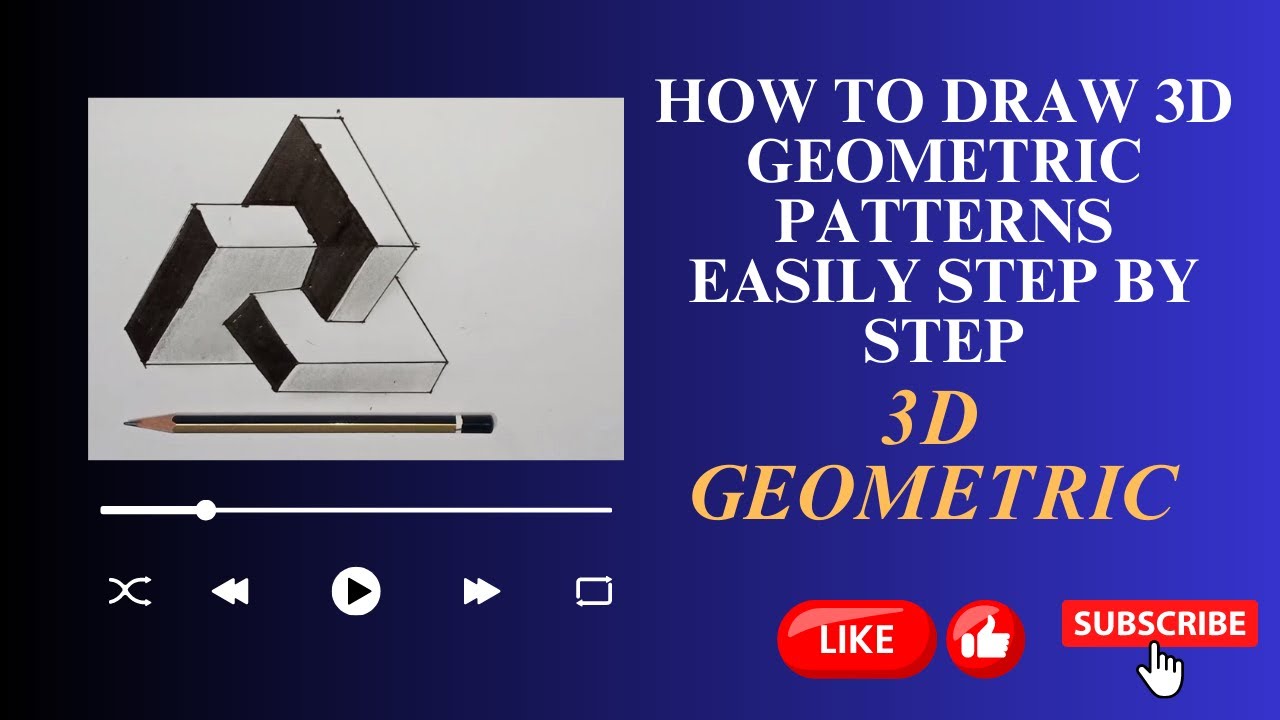 How to draw 3D geometric patterns easily Step by Step#drawing - YouTube