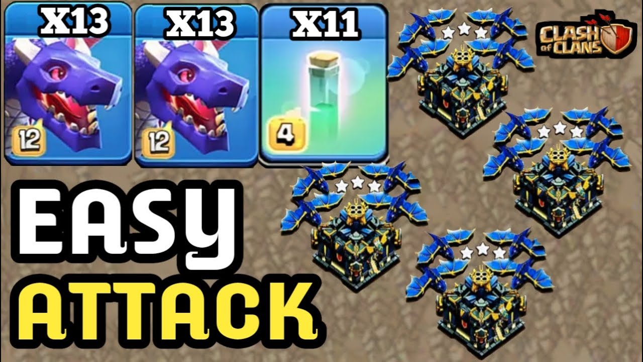 Th17 dragon invisibility spell attack strategy coc 2025 - YouTube