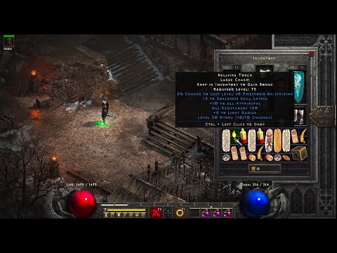 Diablo 2 Resurrected identify Unique Charms into Sorceress Hellfire ...