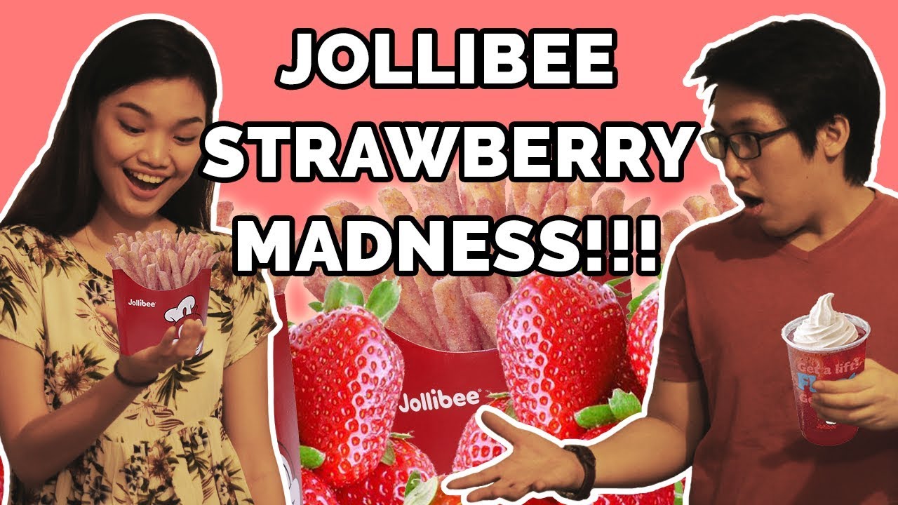 JOLLIBEE Strawberry Fries Review (+ Tea Float)! - YouTube