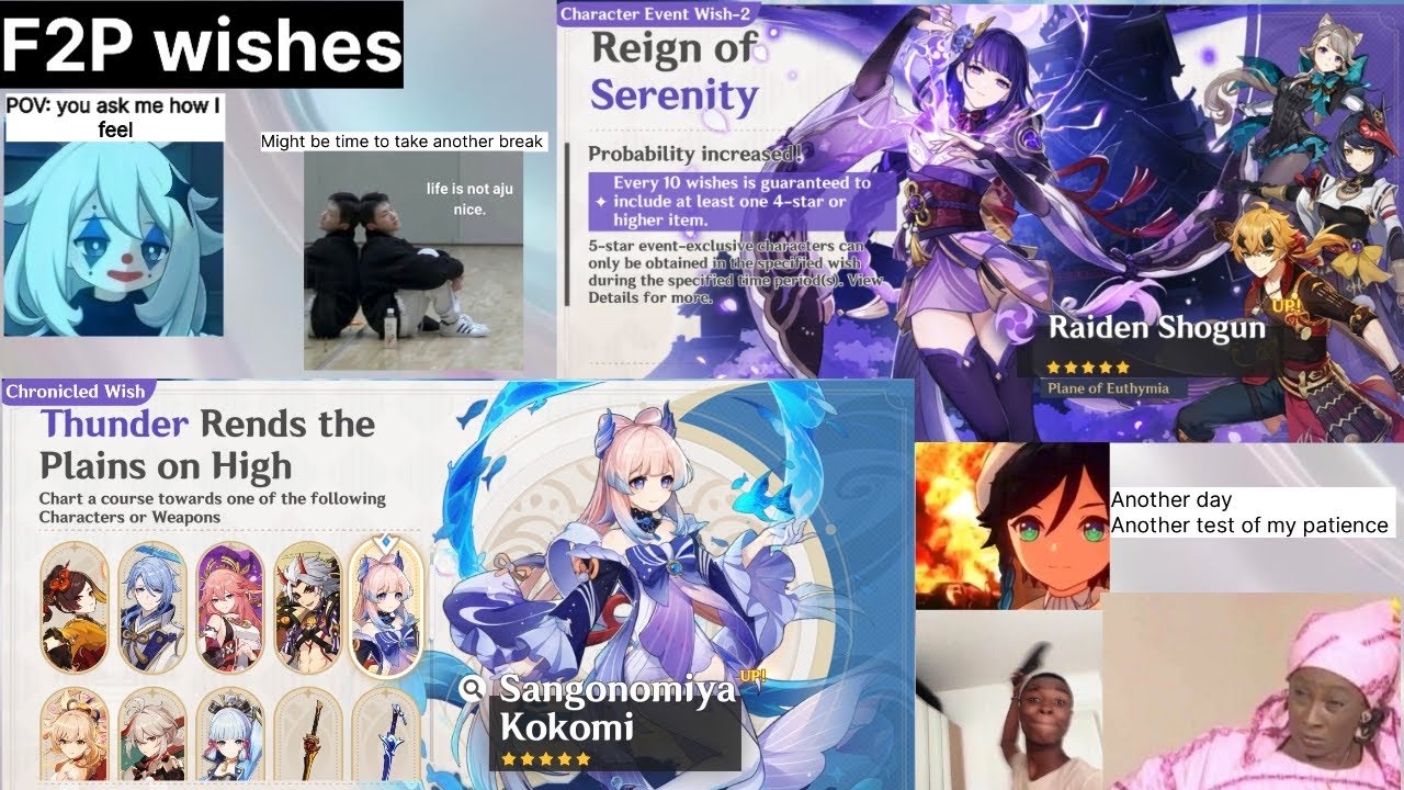 F2P wishes on the Inazuma Chronicle Wish & Raiden banners - YouTube