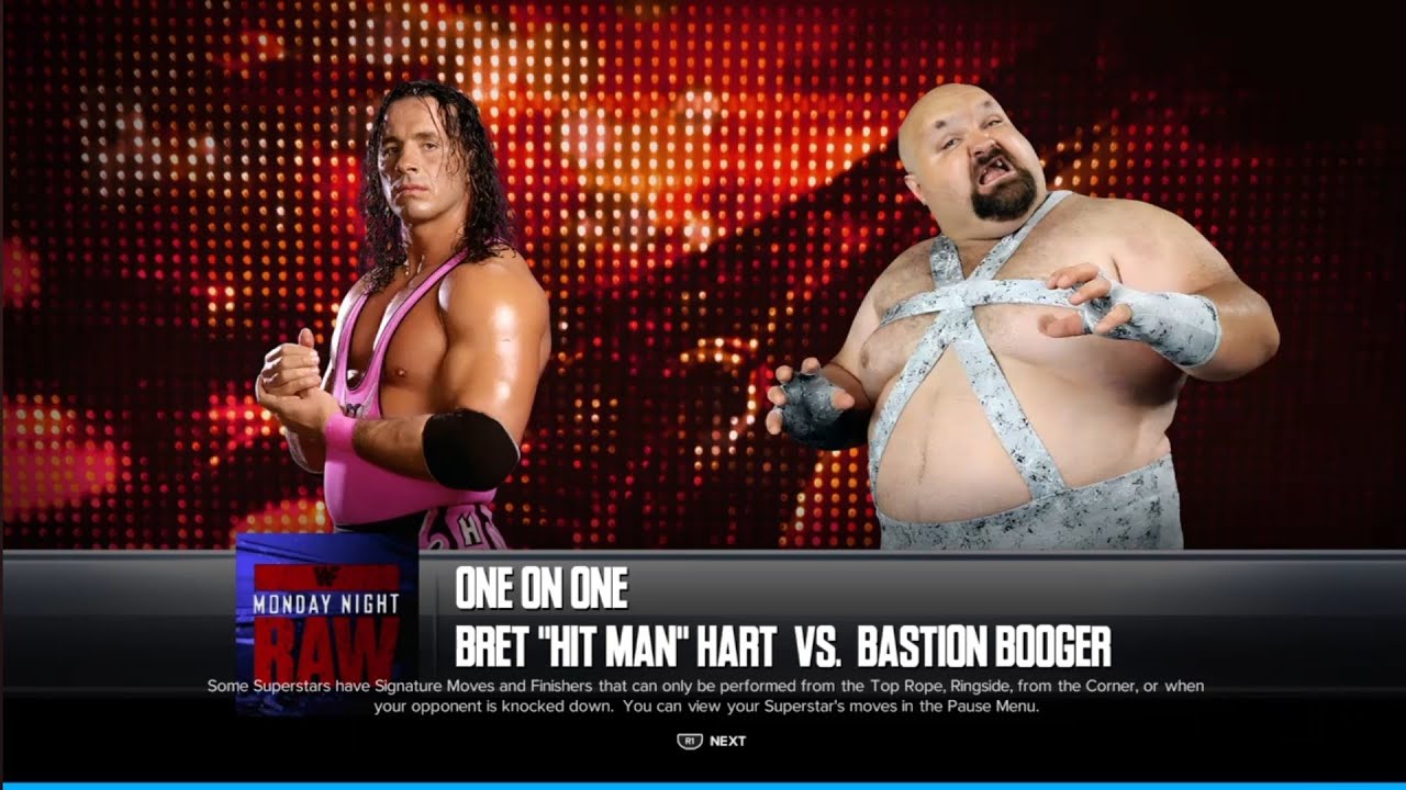 Bret Hart vs Baston Booger. Monday Night Raw. WWE 2K24 - YouTube