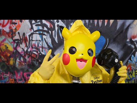 Hazmat Pokémon Pikachu Black Rubber GP5 Gas Mask Gloves Show & Tell!