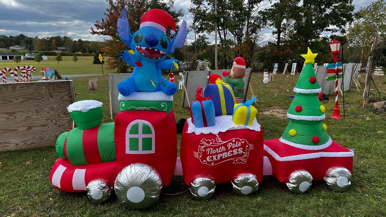Custom Christmas inflatable train - YouTube