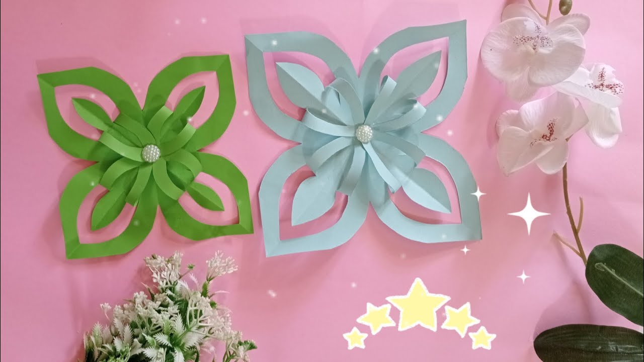 🪷DIY origami flower membuat bunga timbul dari kertas origami HVS atau ...