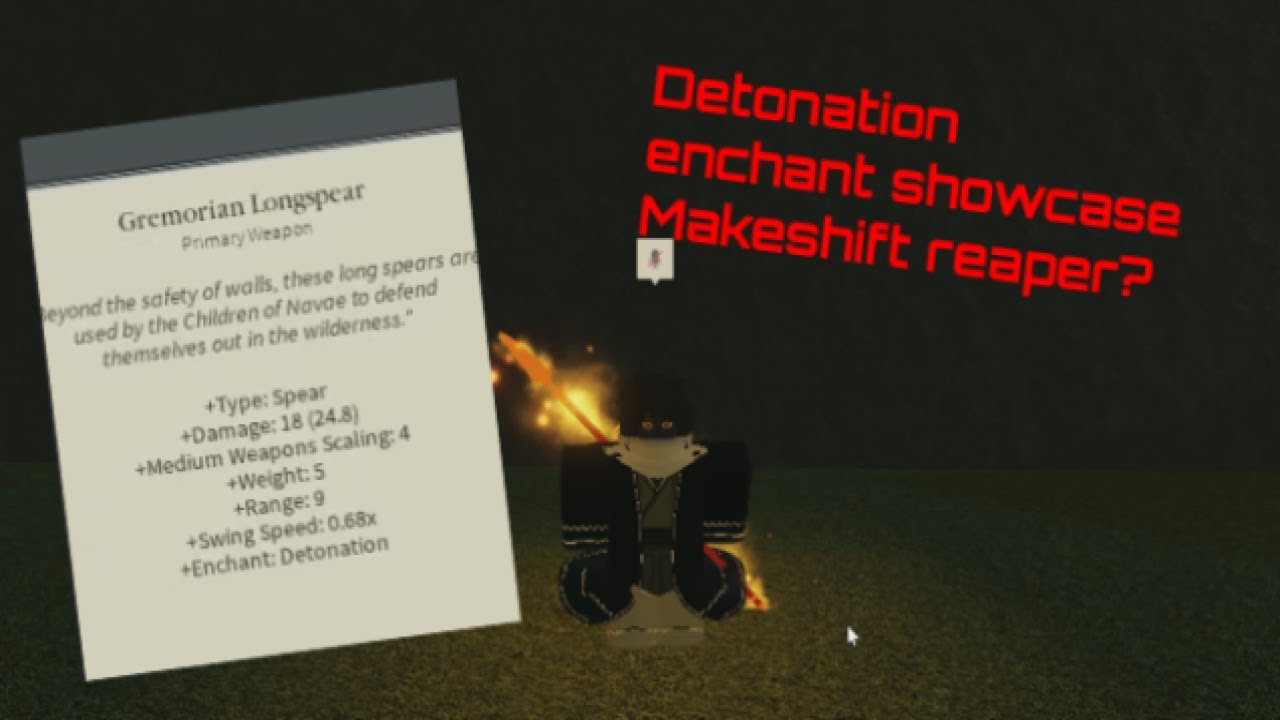 Deepwoken detonation enchant. Makeshift reaper? | Deepwoken enchant ...