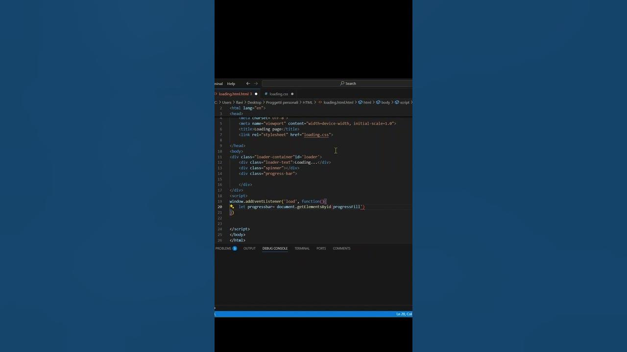 ⚡ "Next-Level Animated Loading Screen! 🤯" #shorts #coding #frontendcourse #programming - YouTube