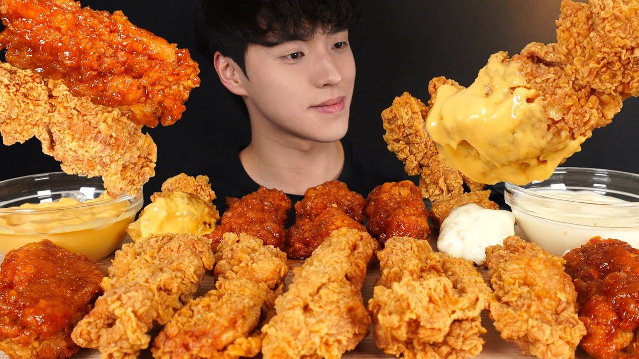 바삭한 KFC 통다리 치킨, 갓양념치킨 먹방 KFC FRIED CHICKEN MUKBANG ASMR EATING SOUNDS - YouTube