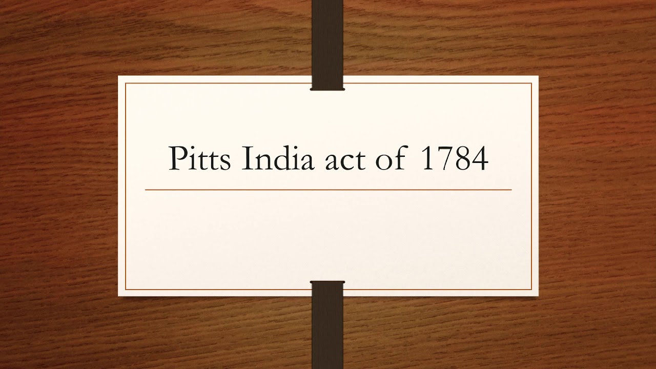 Pitts India Act of 1784 - YouTube